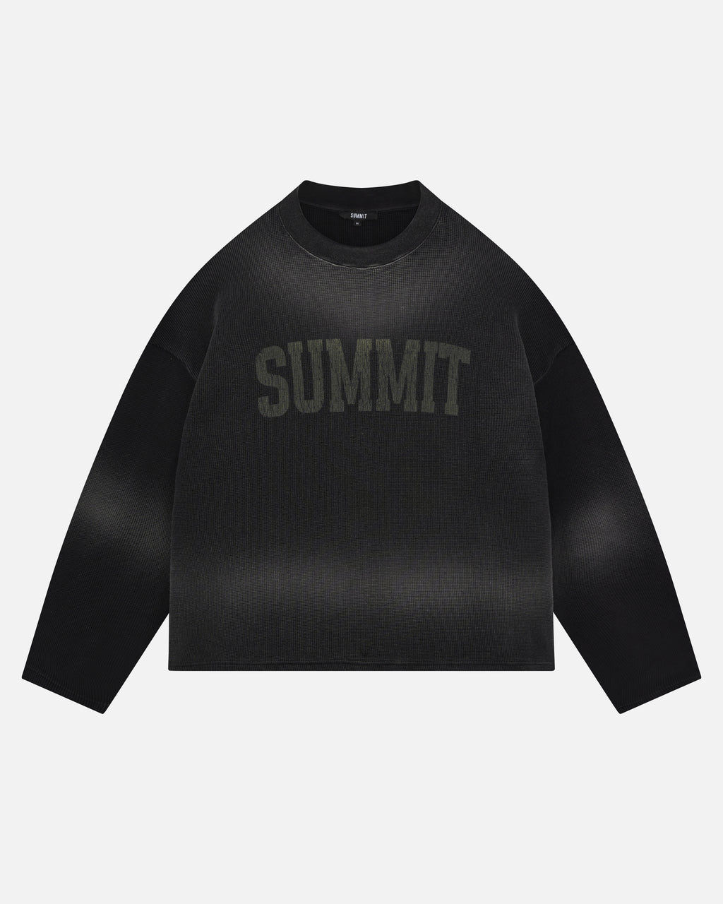 ARC PRINT WAFFLE LONG SLEEVE T-SHIRT - SUN FADE BLACK – Summit